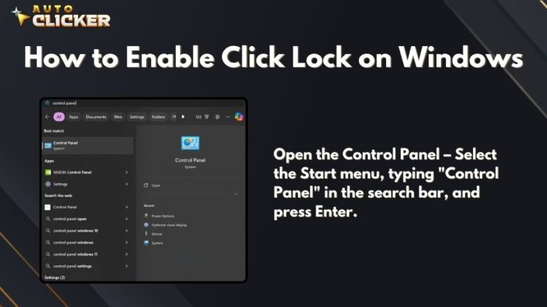 Click Lock Feature: Enable Hands-Free Clicking on Your Mouse - AutoClicker